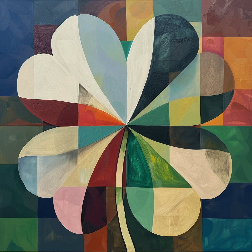 Color Block 4 Leaf Clover Printable Digital Download - Etsy