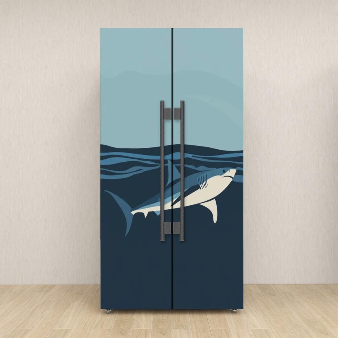 Shark Self Adhesive Refrigerator Wrap Set Kitchen Update - Etsy