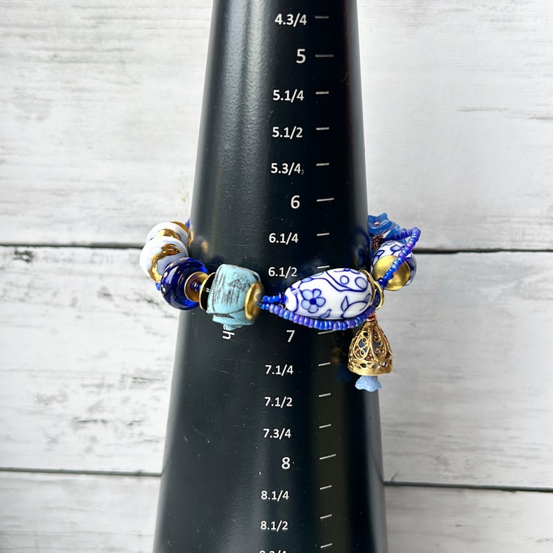 Delft Blue Bracelet, Rose Bracelet, Flower Bracelet, Blue Bracelet ...