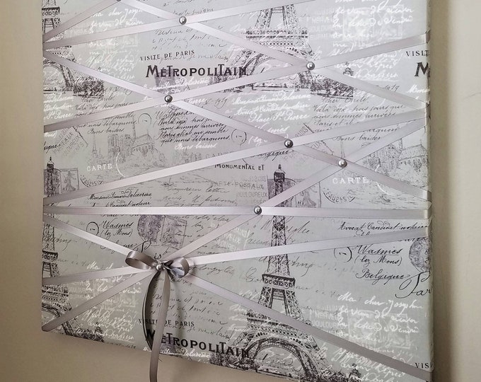 Paris Themed Fabric Memo Photo Vision Board | Etsy
