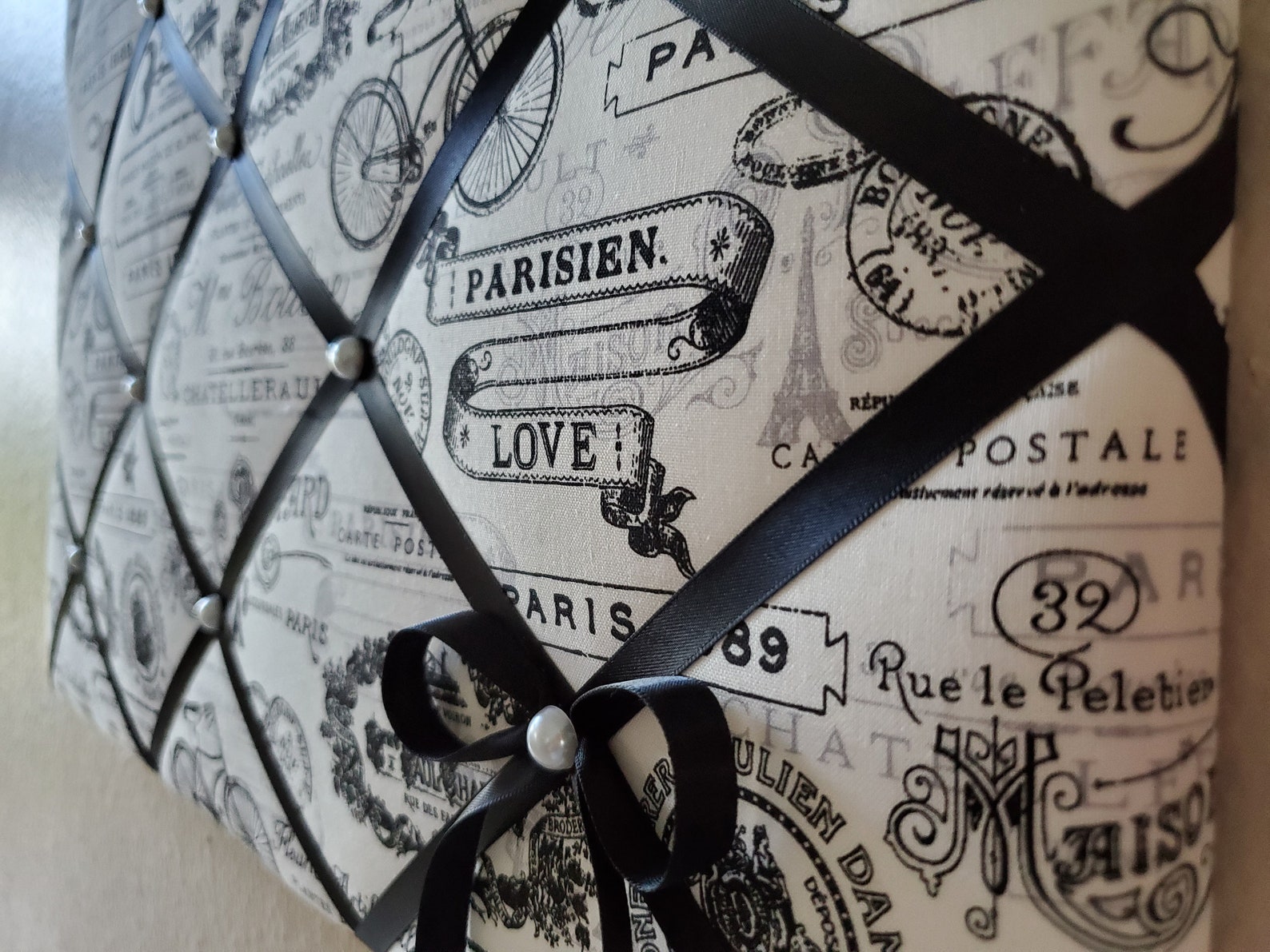 Paris Themed Fabric Memo / Photo / Vision Board | Etsy