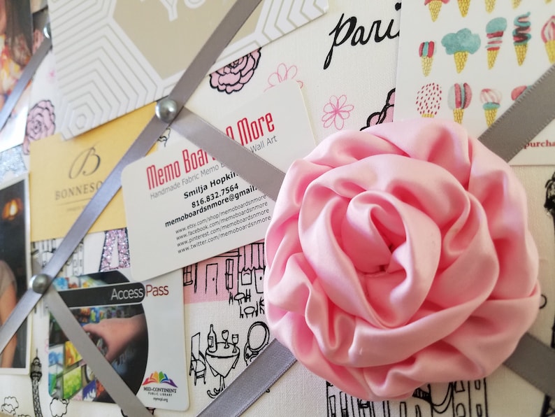 Paris Themed Fabric Memo / Photo Vision Board - Etsy