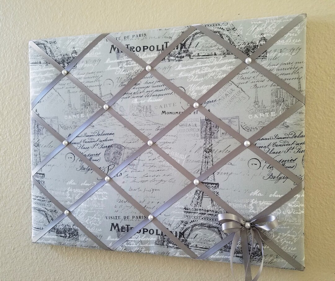 Paris Themed Fabric Memo / Photo / Vision Board - Etsy