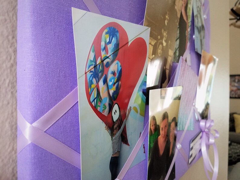 Light Purple Fabric Memo Photo Vision Board | Etsy