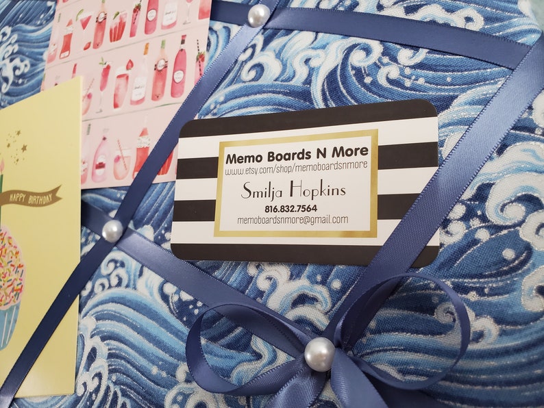 Ocean Waves Themed Fabric Memo / Photo / Vision Board | Etsy