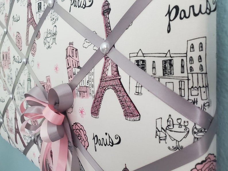 Large Paris Themed Fabric Memo / Photo / Vision Board - Etsy