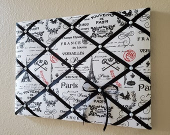 Large Paris Themed Fabric Memo / Photo / Vision Board - Etsy