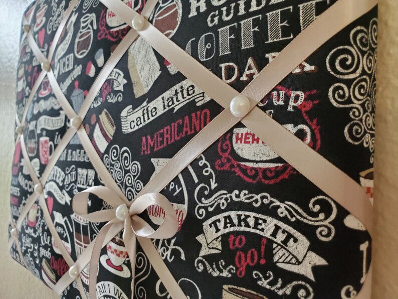 Coffee Themed Fabric Memo / Photo / Vision Board - Etsy