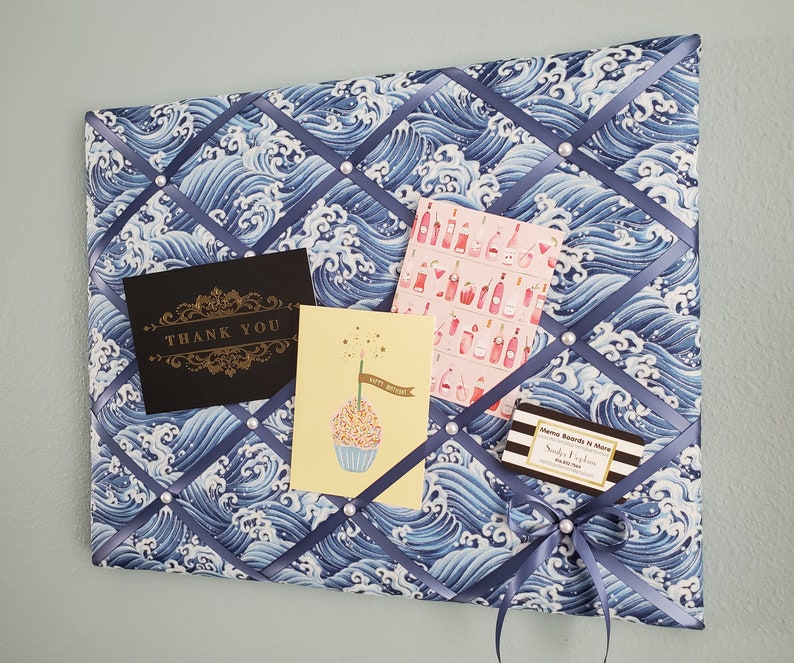 Ocean Waves Themed Fabric Memo / Photo / Vision Board - Etsy