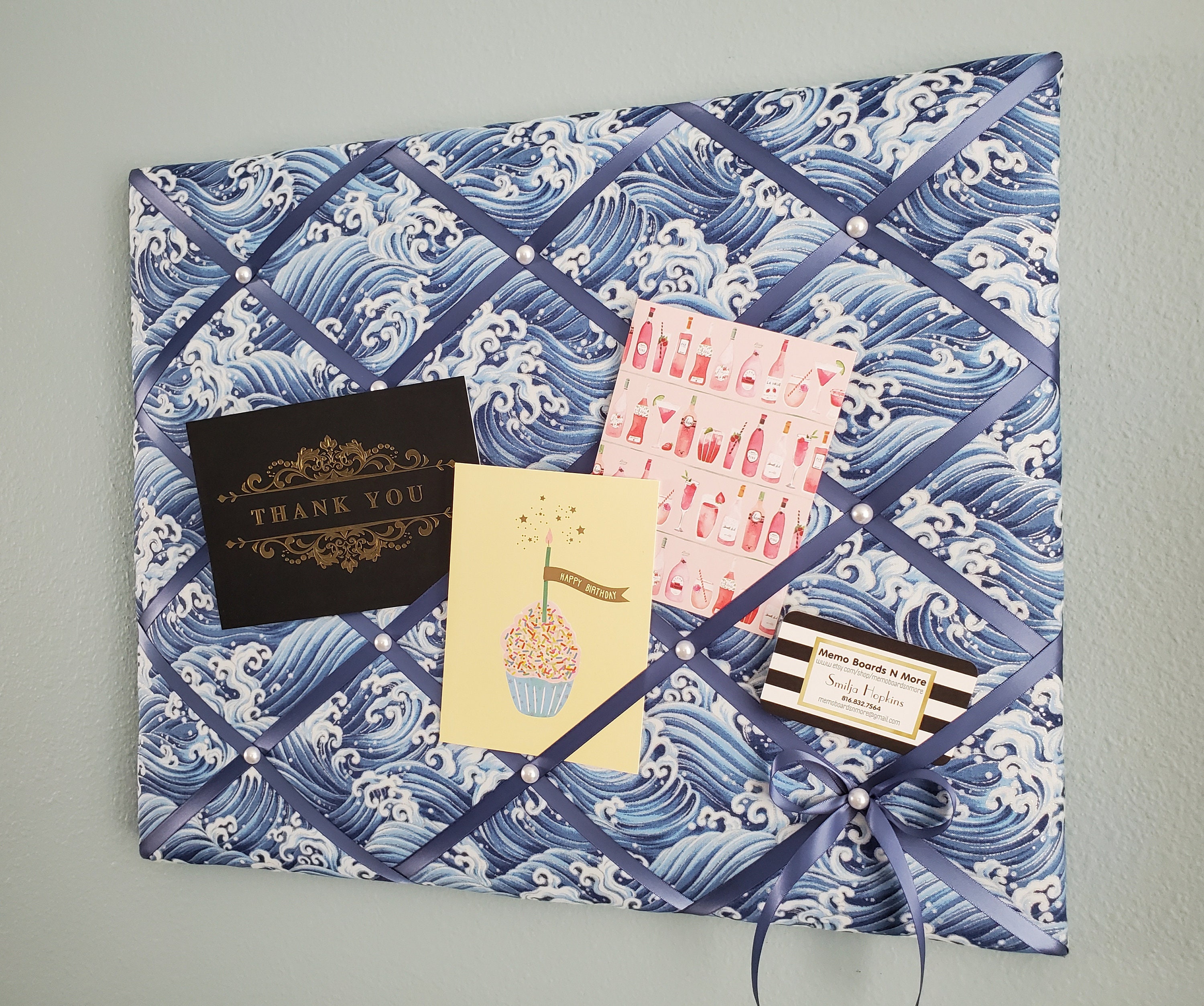 Ocean Waves Themed Fabric Memo / Photo / Vision Board - Etsy