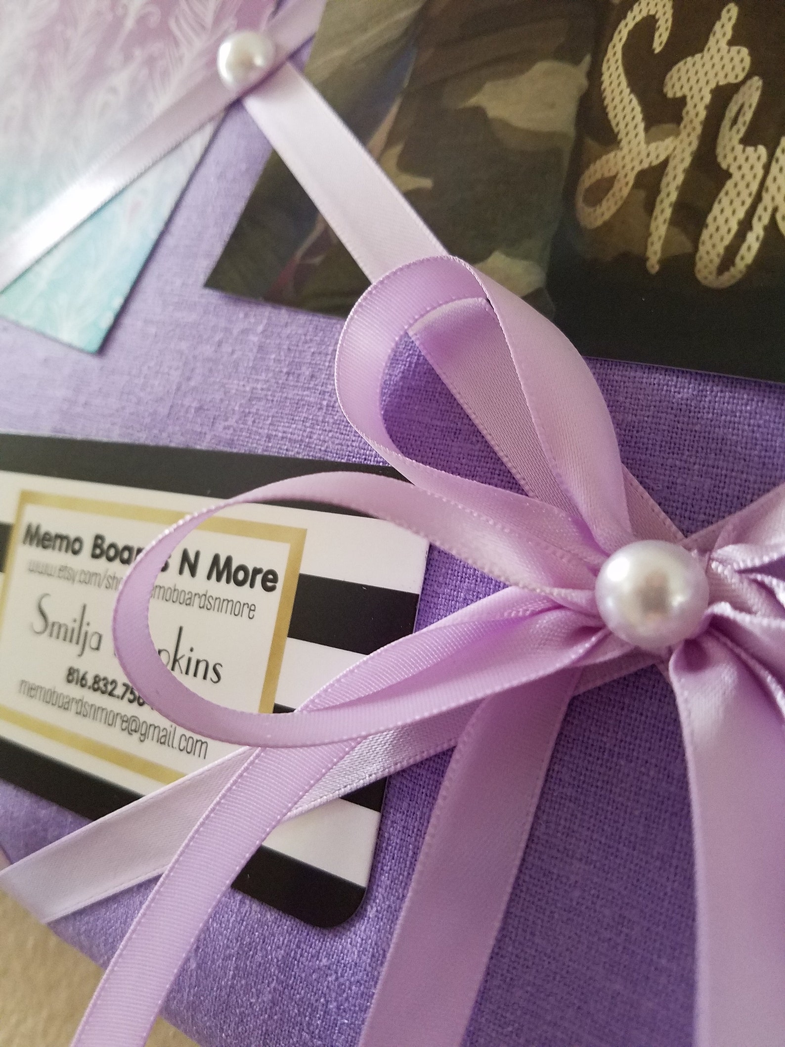 Light Purple Fabric Memo Photo Vision Board | Etsy