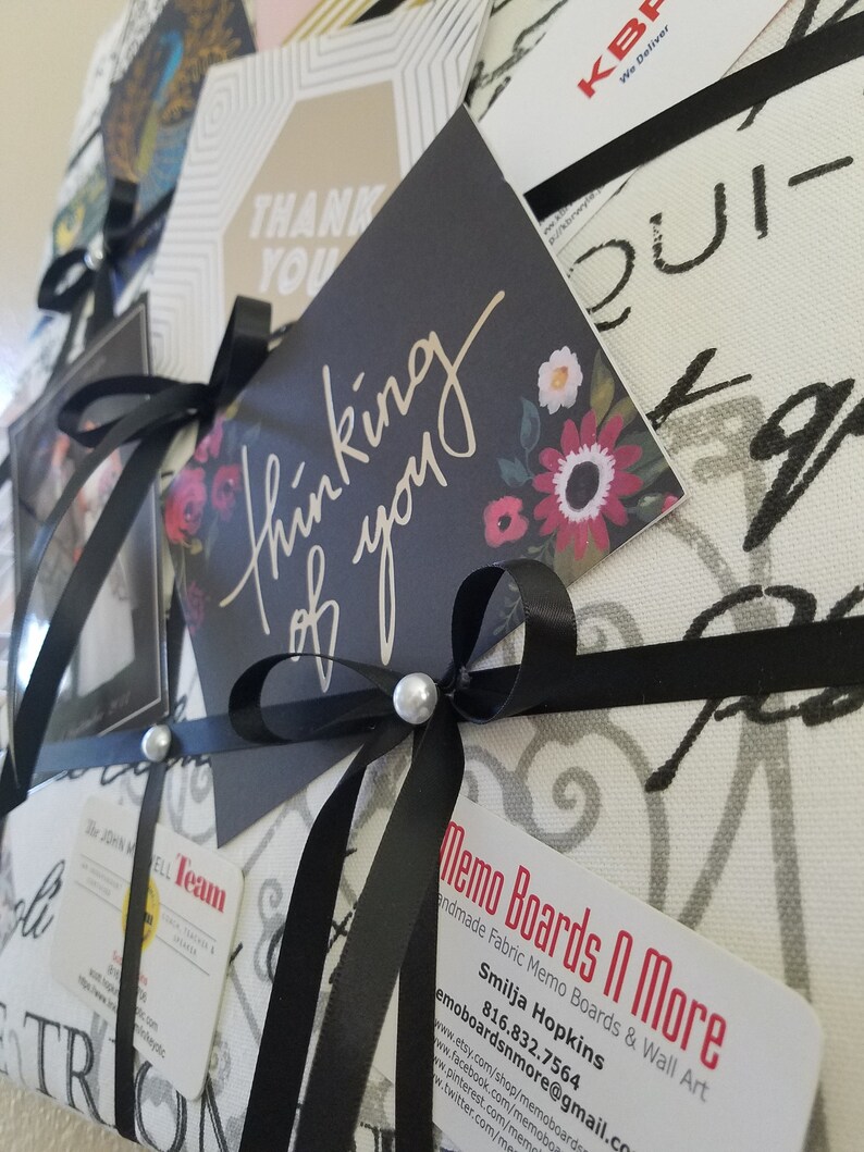 Paris Themed Fabric Memo Photo Vision Board | Etsy