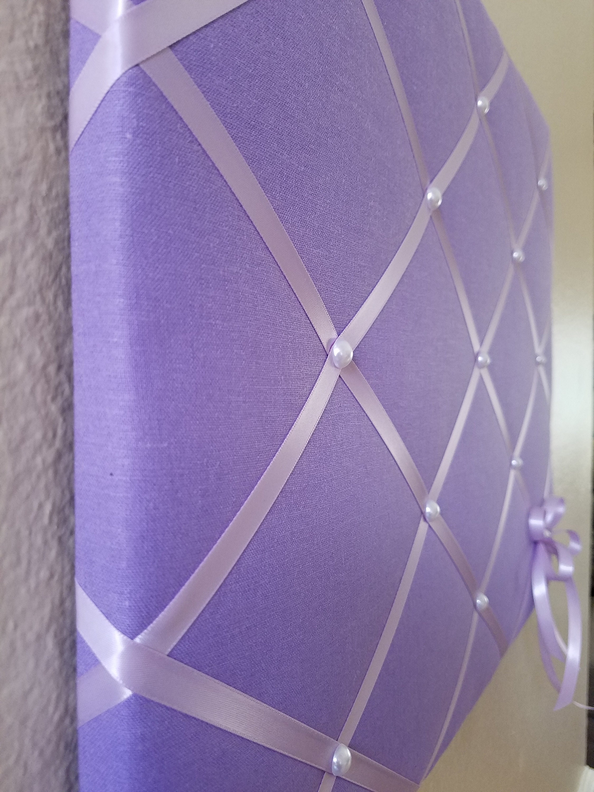 Light purple fabric memo photo vision board | Etsy