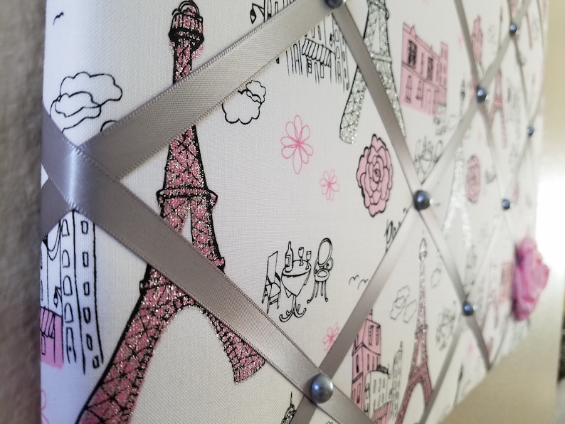 Paris Themed Fabric Memo / Photo Vision Board - Etsy
