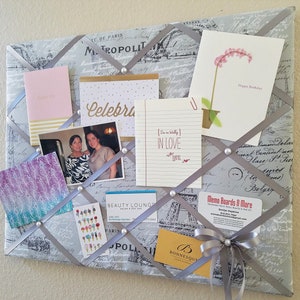 Paris Themed Fabric Memo / Photo / Vision Board - Etsy
