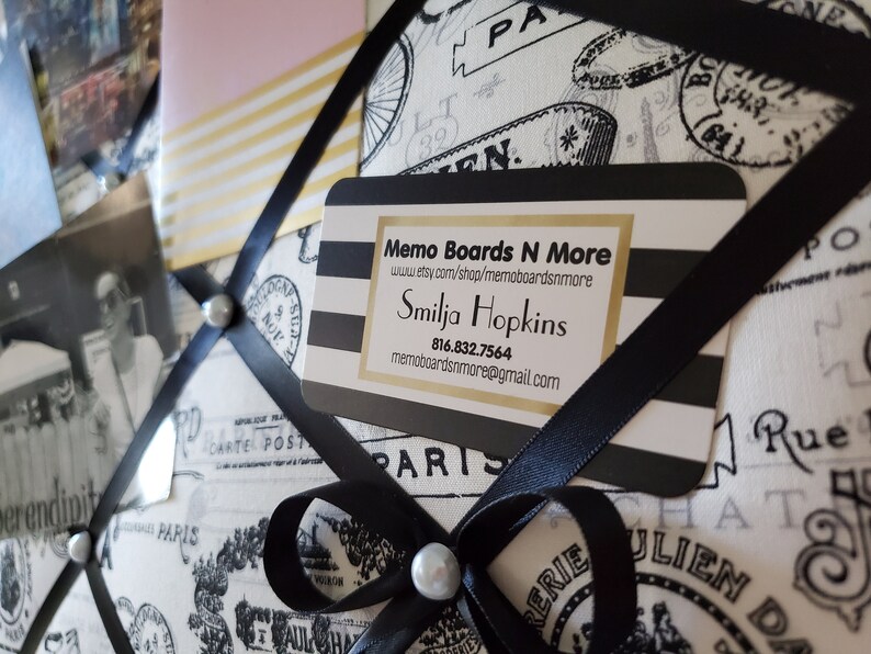 Paris Themed Fabric Memo / Photo / Vision Board | Etsy