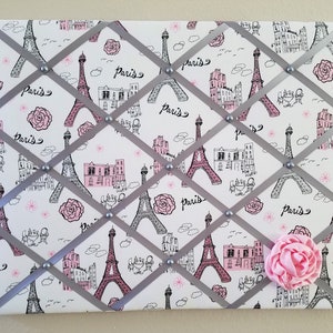 Paris Themed Fabric Memo, Photo, Vision Board - Etsy
