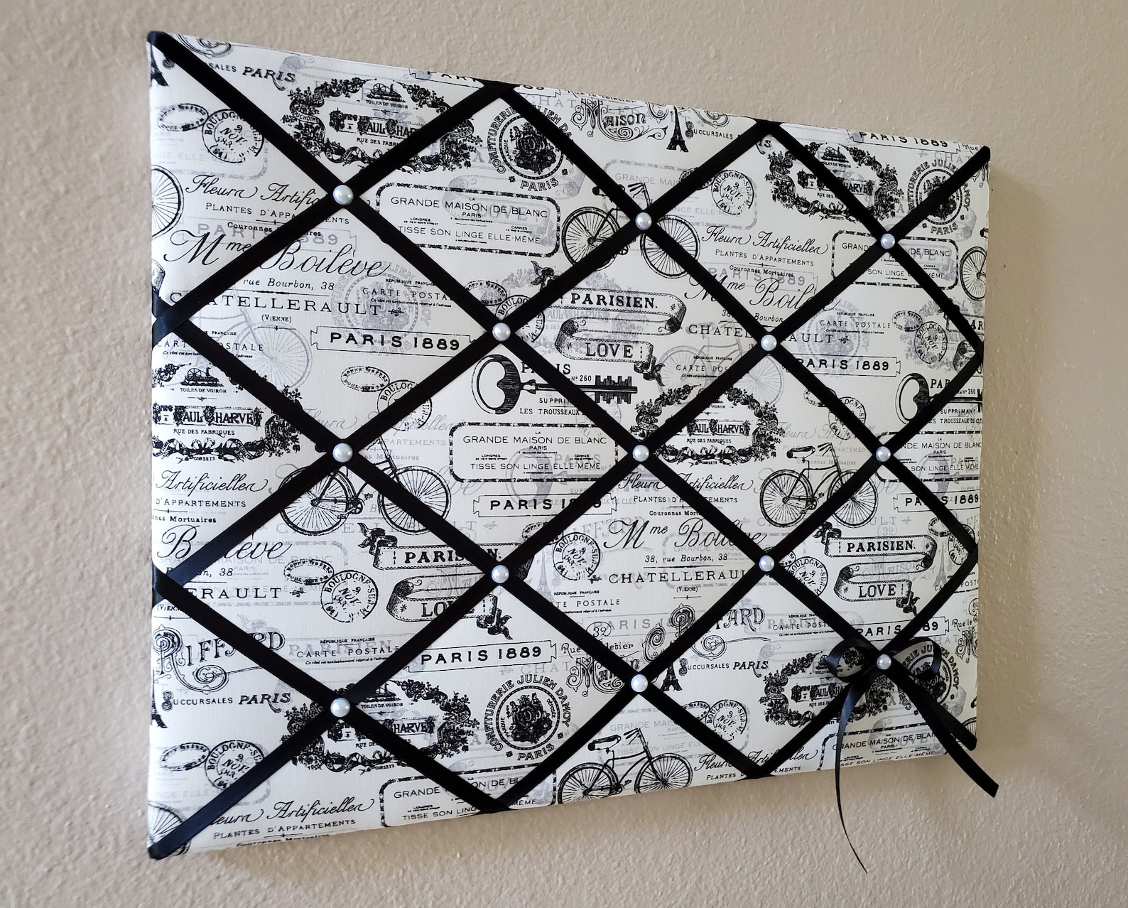 Paris Themed Fabric Memo / Photo / Vision Board | Etsy