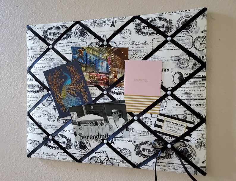 Paris Themed Fabric Memo / Photo / Vision Board | Etsy