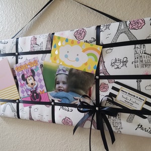 20x10in Paris Themed Fabric Memo, Photo, Vision Board - Etsy