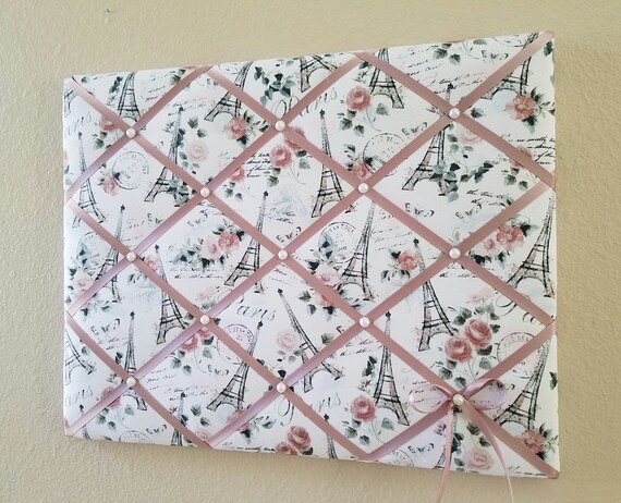 Paris Themed Fabric Memo / Photo / Vision Board | Etsy