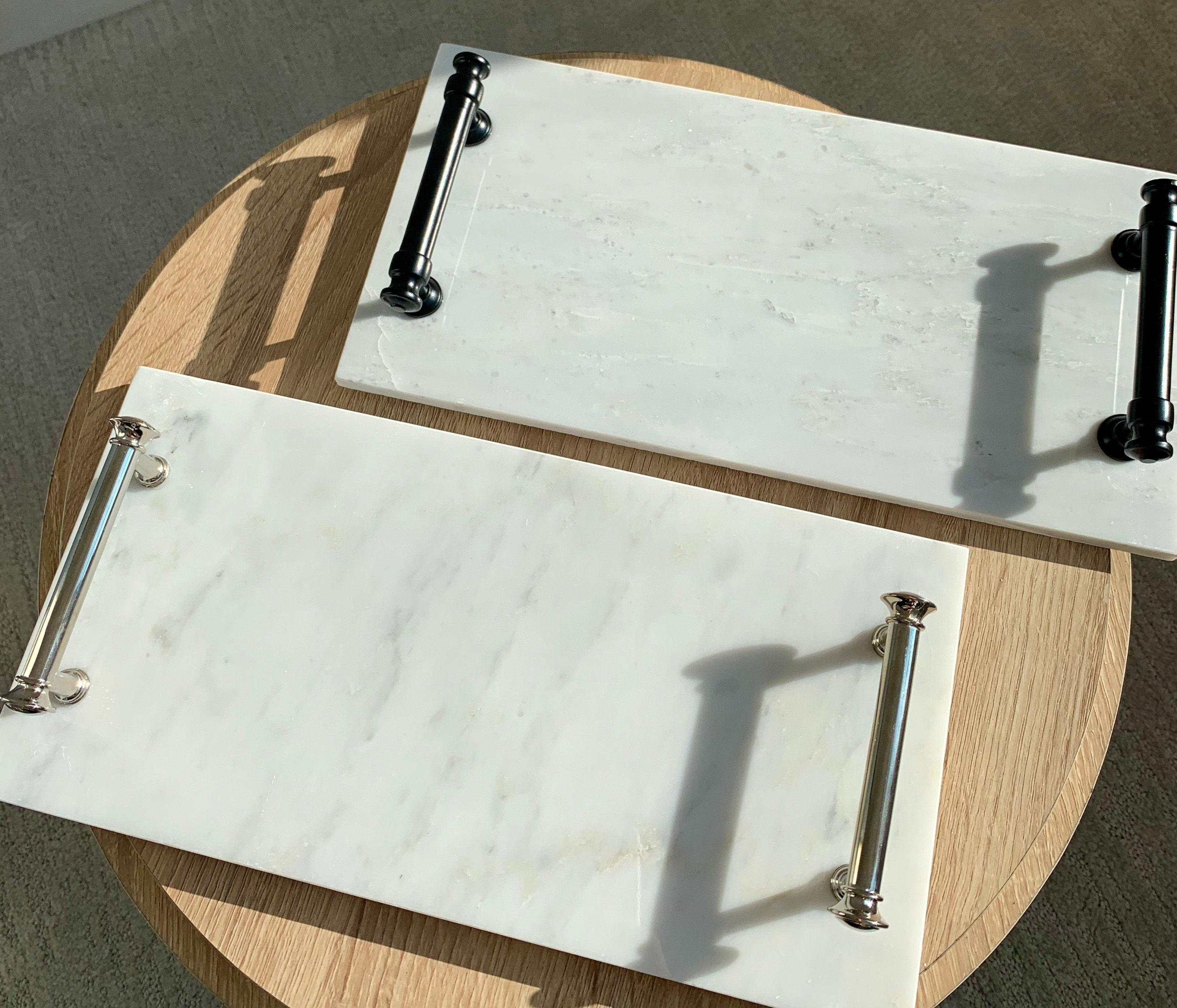 Customizable White Marble Tray | Kitchen | Bathroom | Charcuterie - Etsy