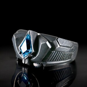 Men Futuristic Ring, Cyberpunk Ring, Dystopian Silver Ring "arrarus ...