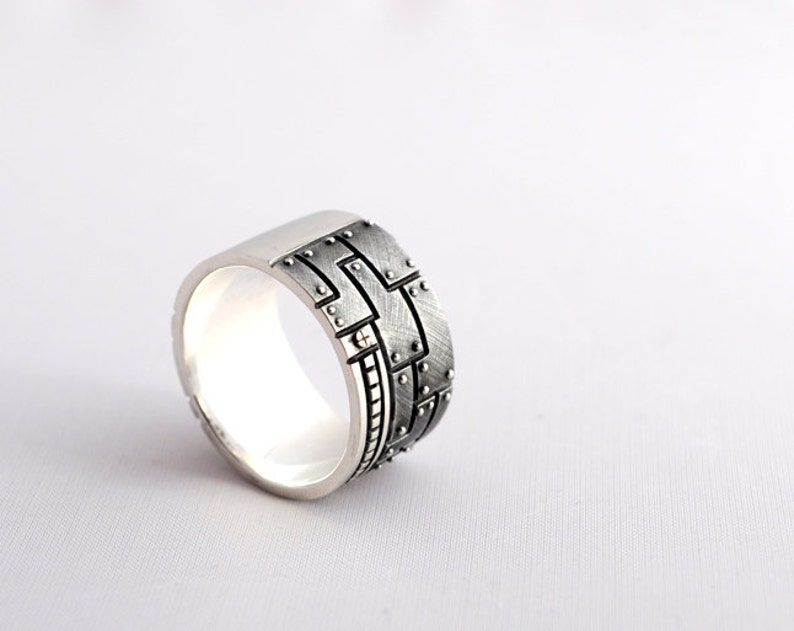 Mens Chunky Silver Ring olivierus Wide Silver - Etsy