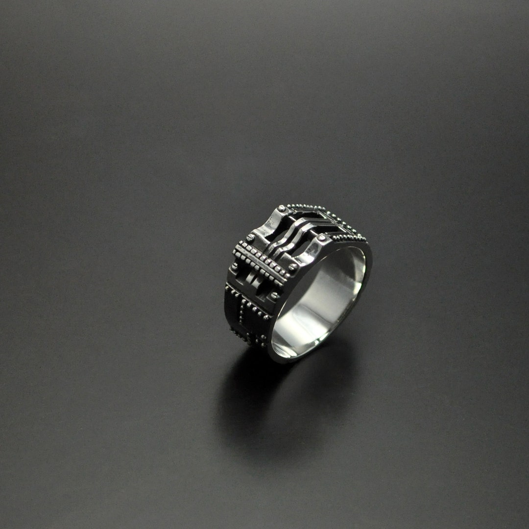 Pinky Ring for Men, Cyberpunk Ring, Industrial Band for Men, Unusual ...