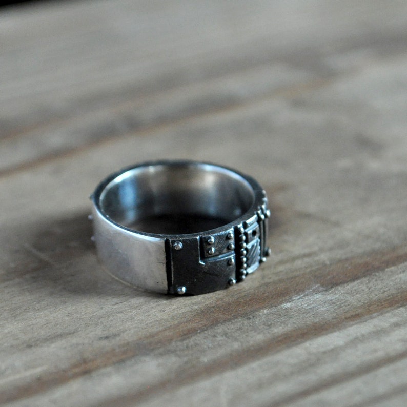 Modern Sterling Silver Mens Band Ring "odum" | Contemporary Mens Pinky ...