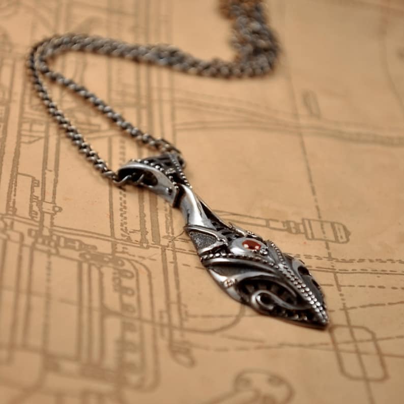 Unique sterling silver fantasy pendant Dwarwen | Etsy