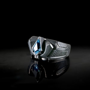 Postapocalyptic Cybergoth Silver Ring, Cyberpunk Ring, Dystopian Silver ...