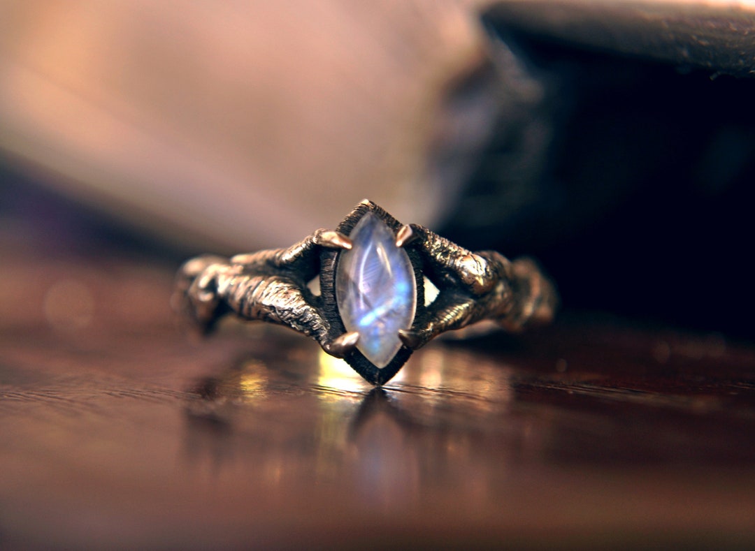 Moonstone Ring, Wiccan Ring, Birthstone Ring for Her, Nature Inspired ...