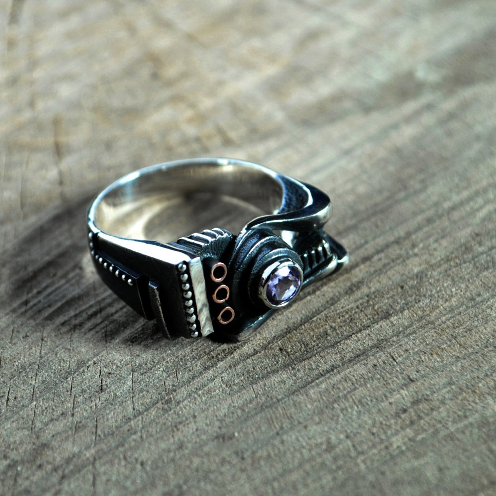 Futuristic Ring Post Apocalyptic Ring Sterling Silver - Etsy