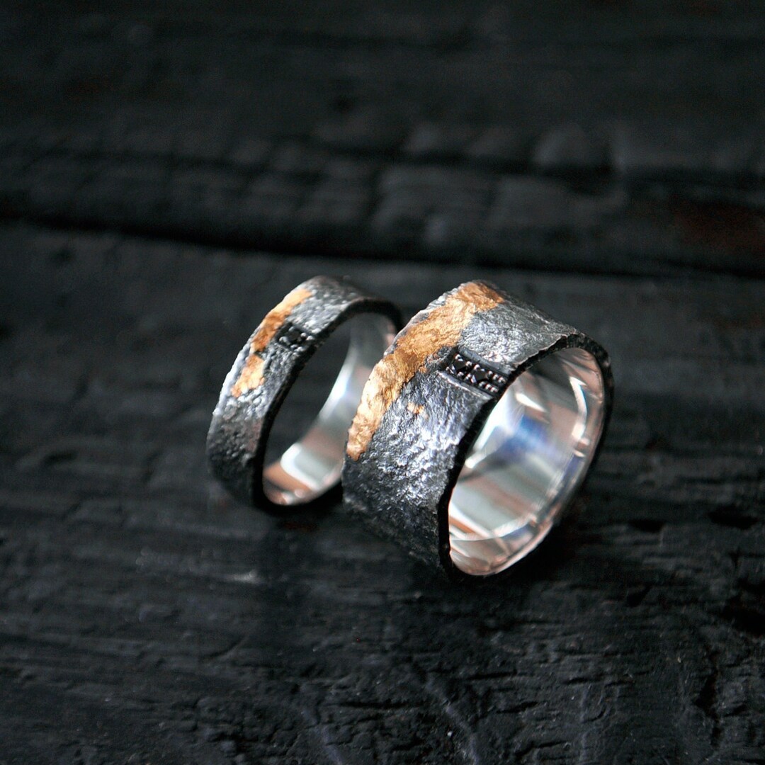 Cool Rings Wedding Bands Keum Boo, Nature Wedding Rings Set, His and ...