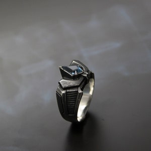 Postapocalyptic Cybergoth Silver Ring, Cyberpunk Ring, Dystopian Silver ...