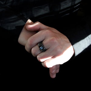 Postapocalyptic Cybergoth Silver Ring, Cyberpunk Ring, Dystopian Silver ...