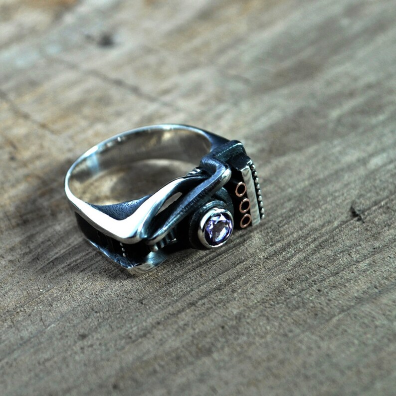 Futuristic Ring Post Apocalyptic Ring Sterling Silver - Etsy