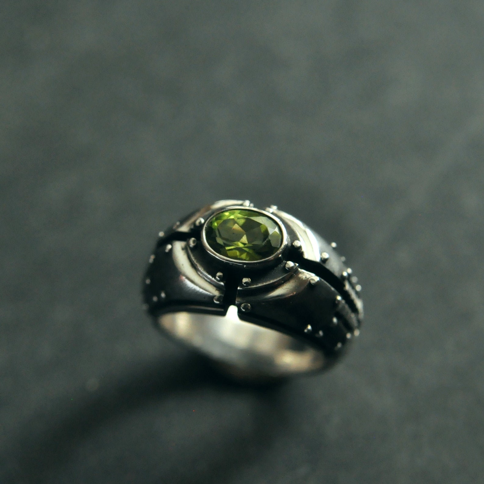 Mens Peridot Ring Mens Birthstone Ring Promice Ring for Him - Etsy