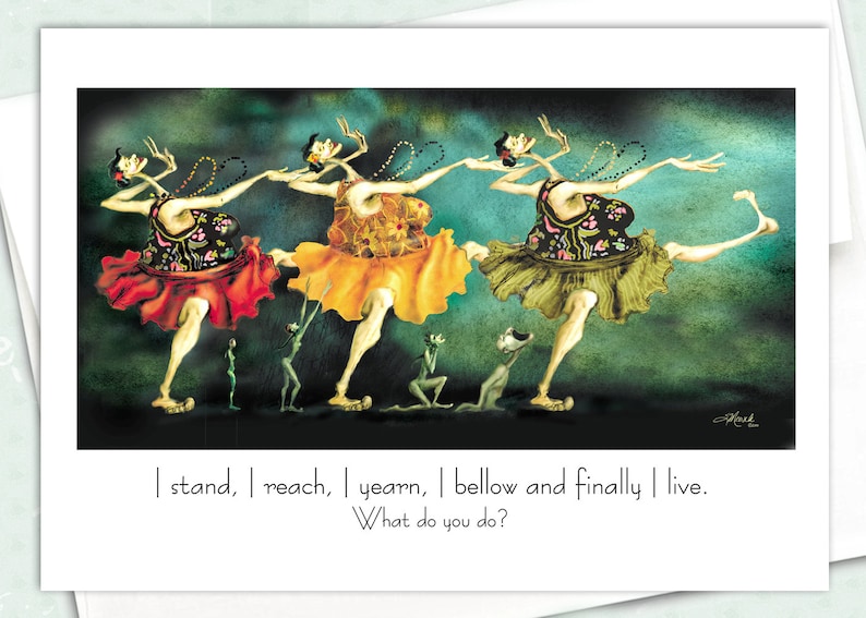 Funny Card, Women's Card, Original Card, Art Card, Unique Card, Blank ...