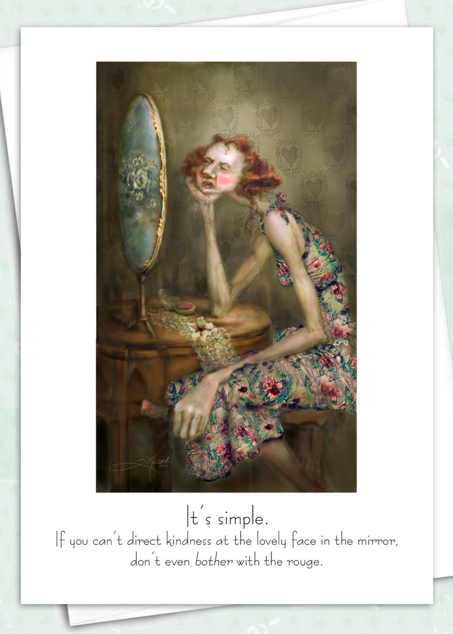 Women's Card, Art Card, Blank Card, Original Card, Girl's Card, Funny ...