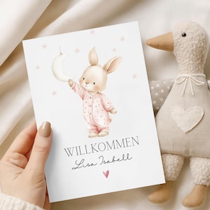 Editable Baby Birth Announcement Card – Boho – Canva Template A6 & 5x7 ...