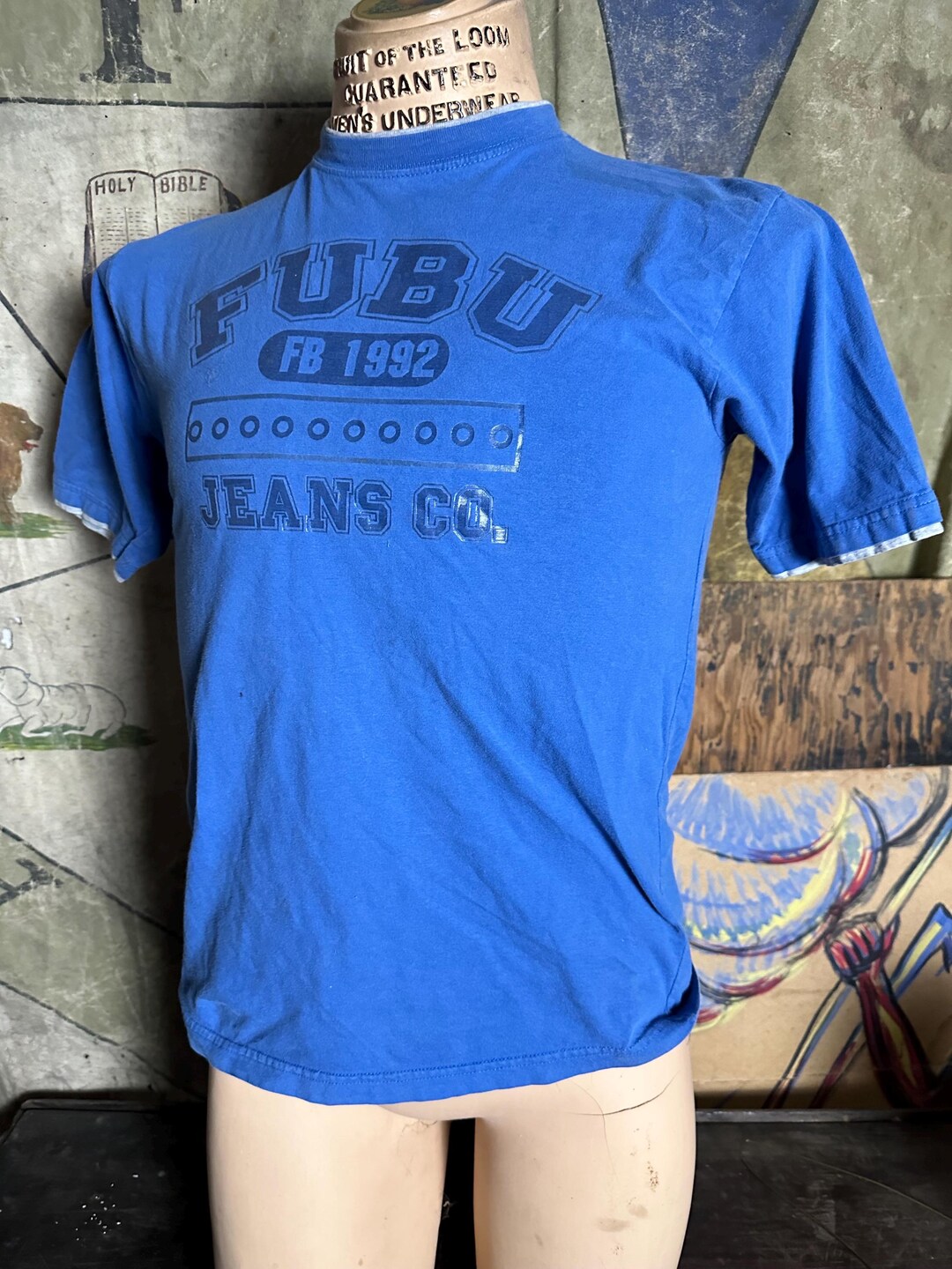 VINTAGE Fubu Harlem 1992 Jeans Shirt Street Wear Rap Hip Hop Basketball ...