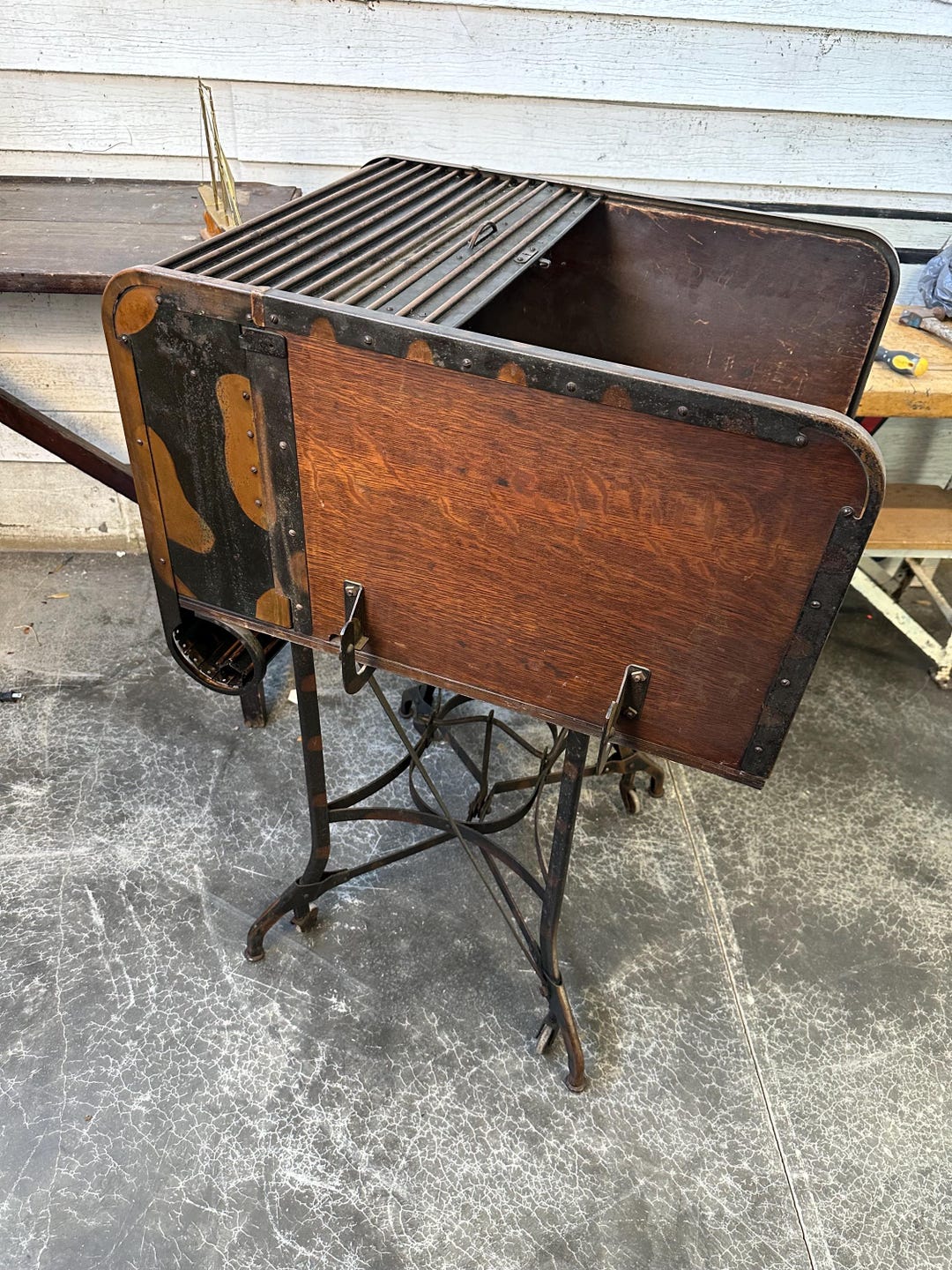 1940s Toledo Steel UHL Ohio Roll Top Desk Table Office Antique ...