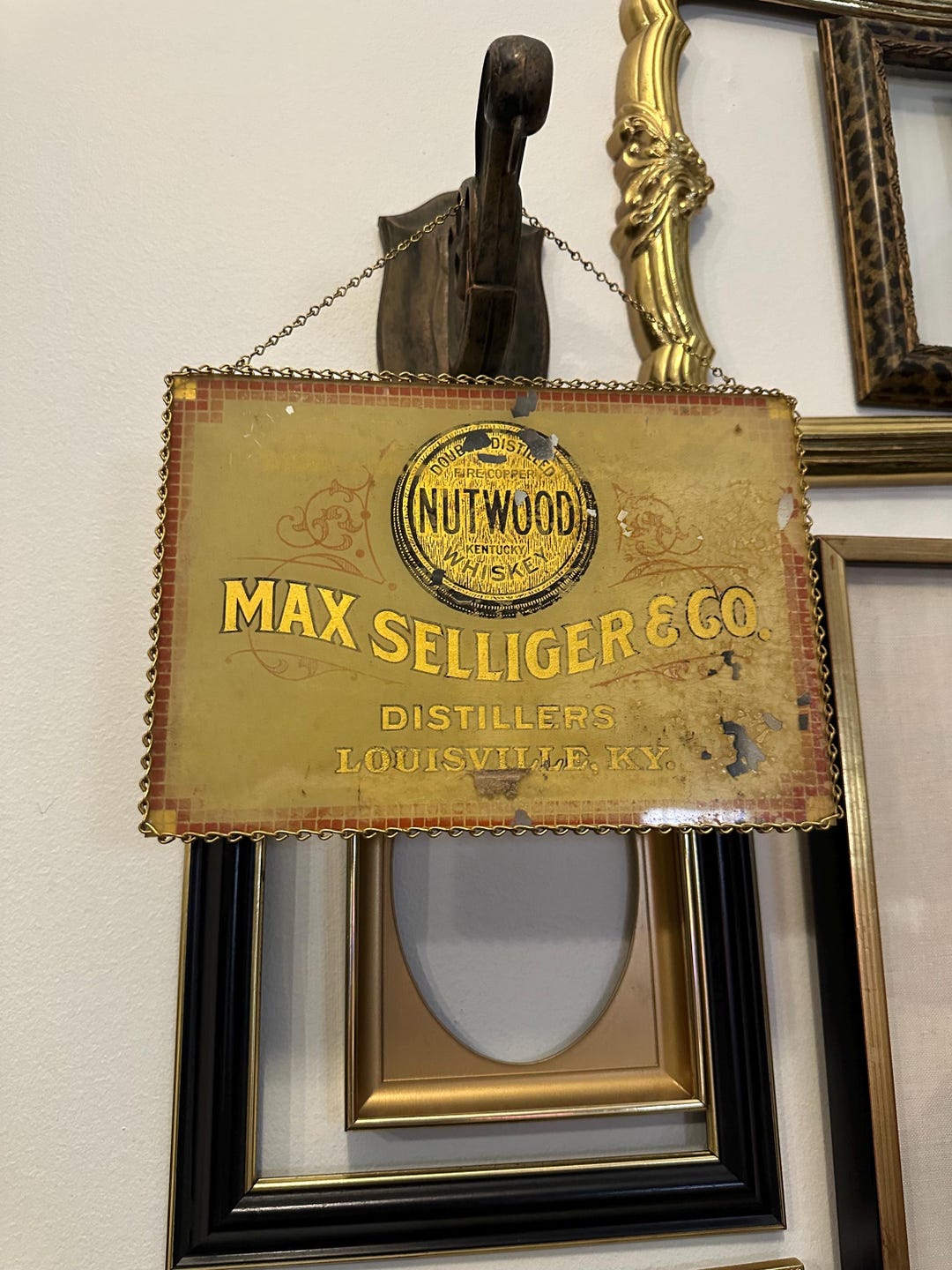 1860s Pre-prohibition ROG Distillery Advertising Sign Whiskey ...