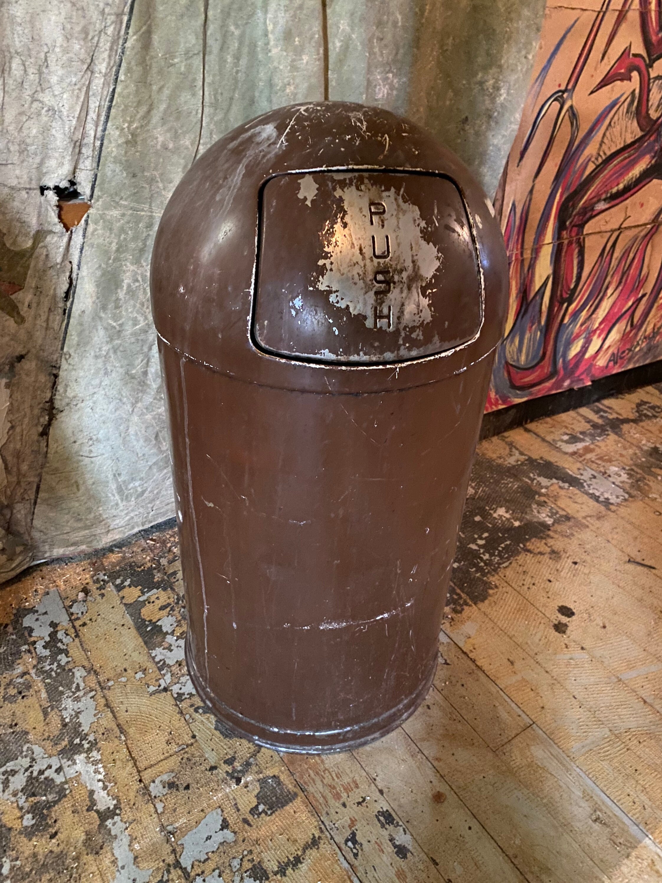 Old Metal Trash Can