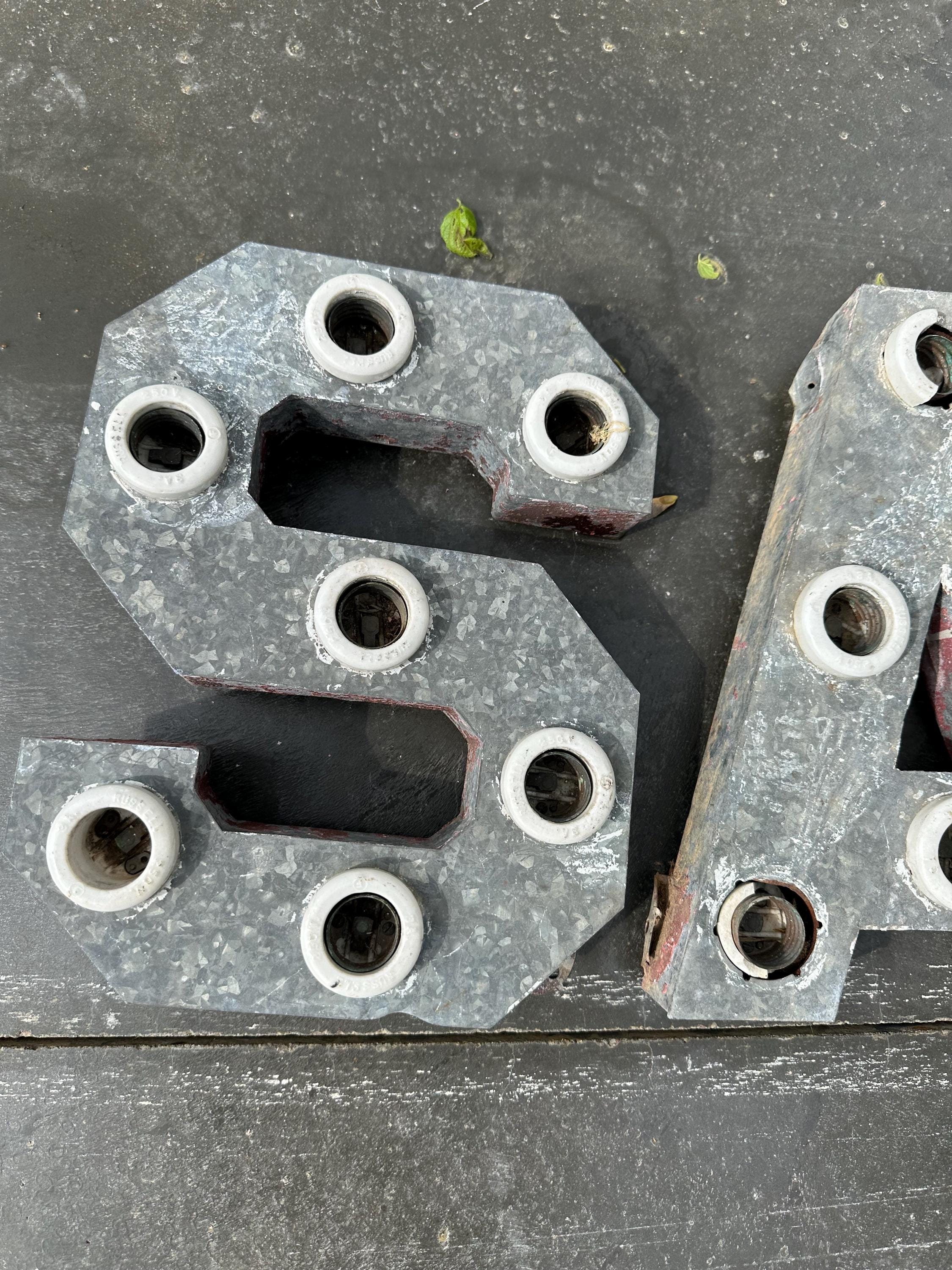 Antique 1930s Light Socket Marquee Letter Sign Logo ASS Trade Sign Bar ...