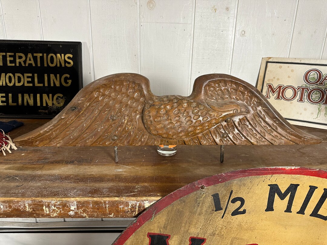 RARE 1800s Handcarved Eagle Carousel Horse Panel USA Fair Amusement ...