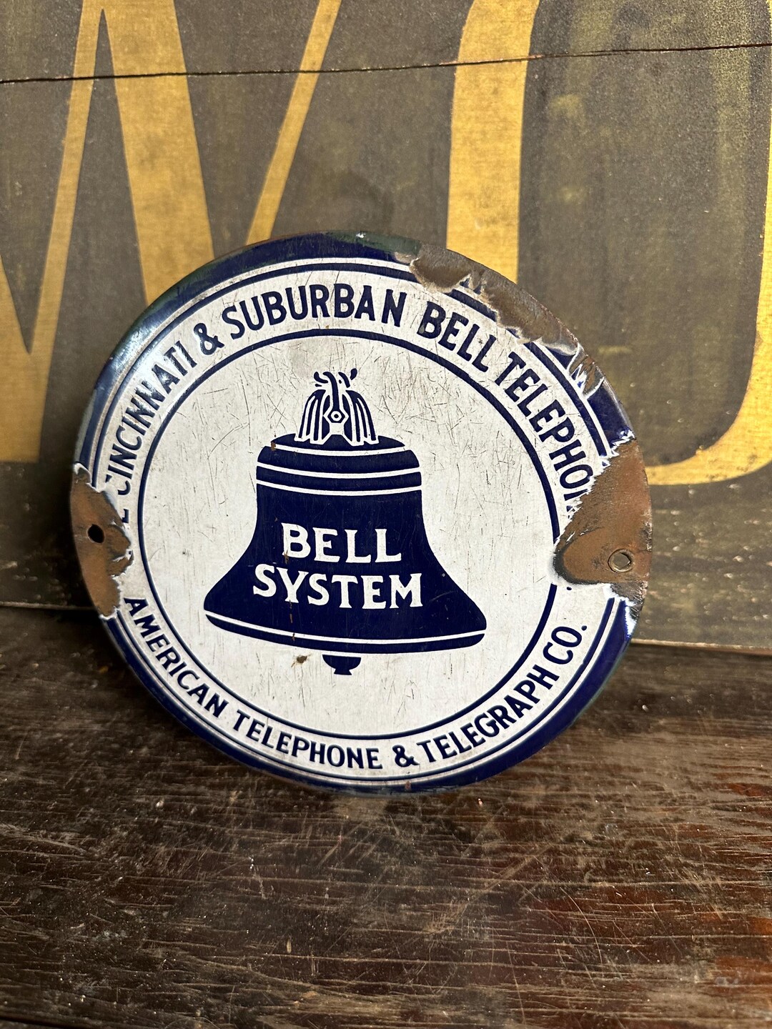 1940s Porcelain Vintage Bell Systems Public Telephone Bar Cafe Sign ...