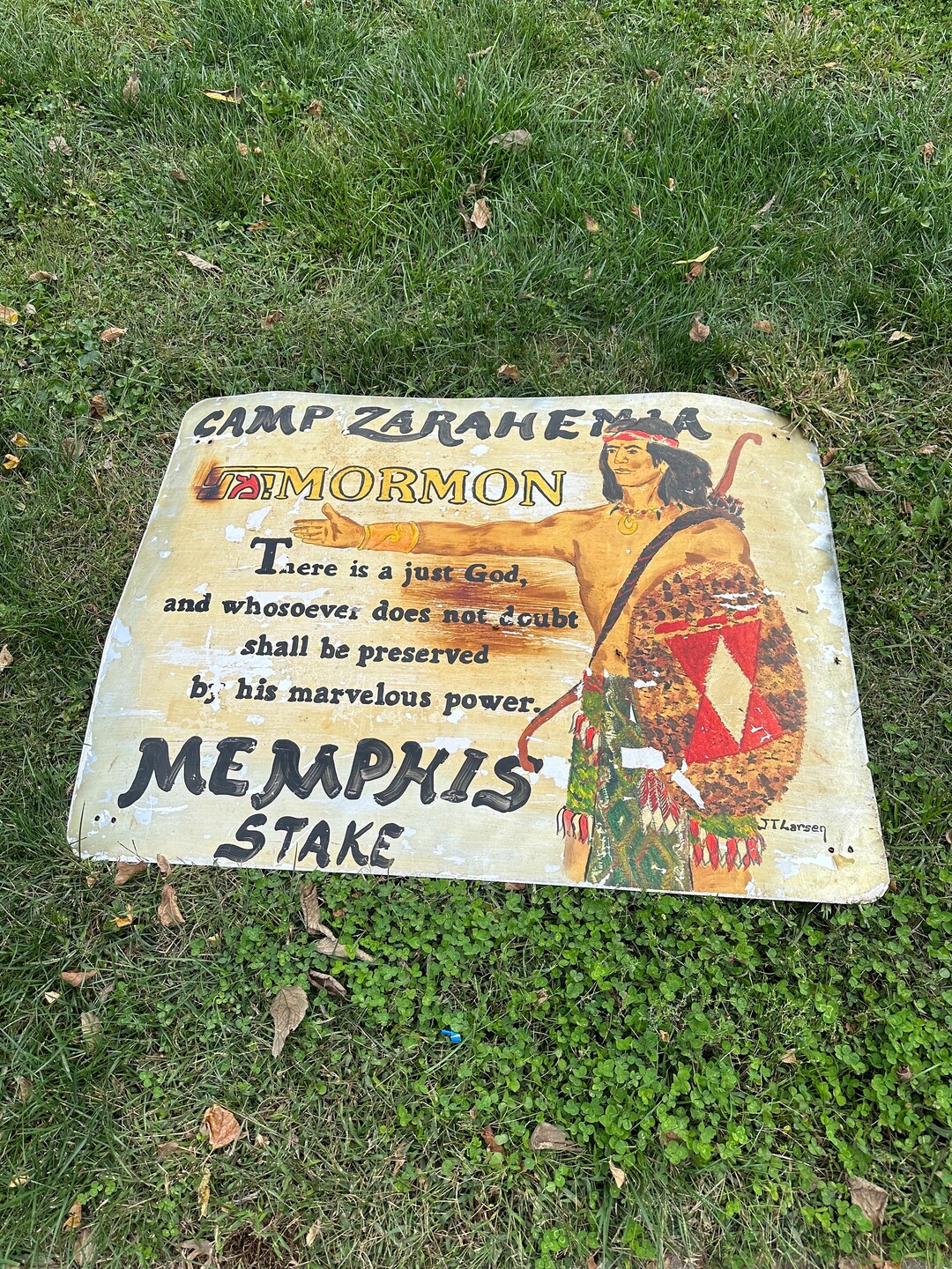 1940s Camp Mormon Sign Country Farmhouse Folk Art Trade Advertising ...